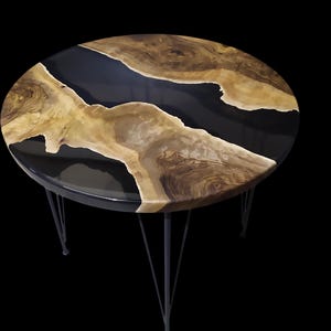 Custom Round Epoxy Dining Table, Round Wood and Epoxy Resin Coffee ...