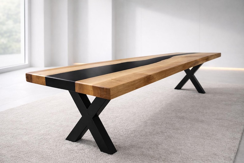 Live Edge Wood and Epoxy Entryway Bench, Modern Wooden Dining Bench - Etsy