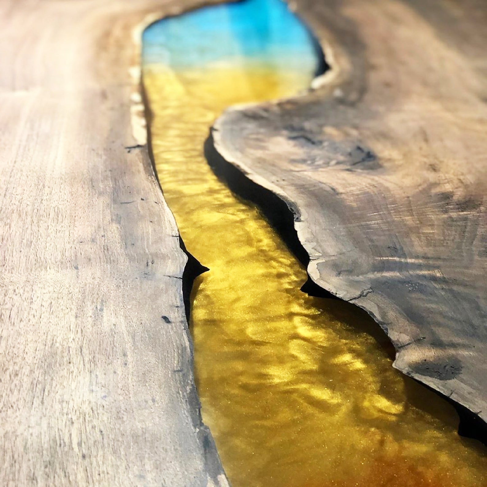 Epoxy River Table, Live Edge Dining Table, Custom Handmade Epoxy Resin ...