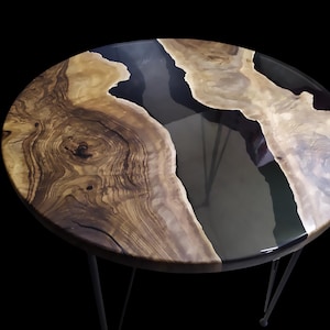 Custom Round Epoxy Dining Table, Round Wood and Epoxy Resin Coffee ...