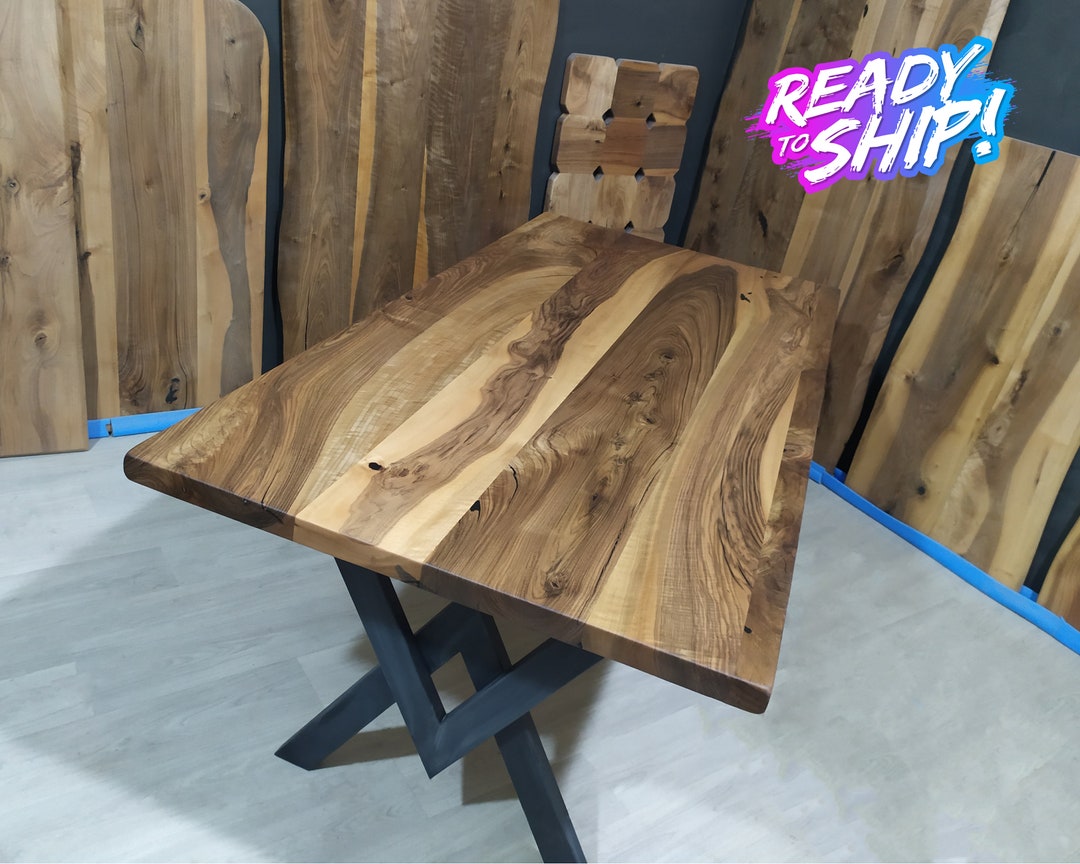 Solid Walnut Wood Dining Table, Walnut Wood Slab Dinning Table Top ...
