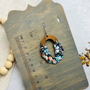Boho Daisy Scalloped Hinge Earrings With Wooden Arch, Spring Summer ...