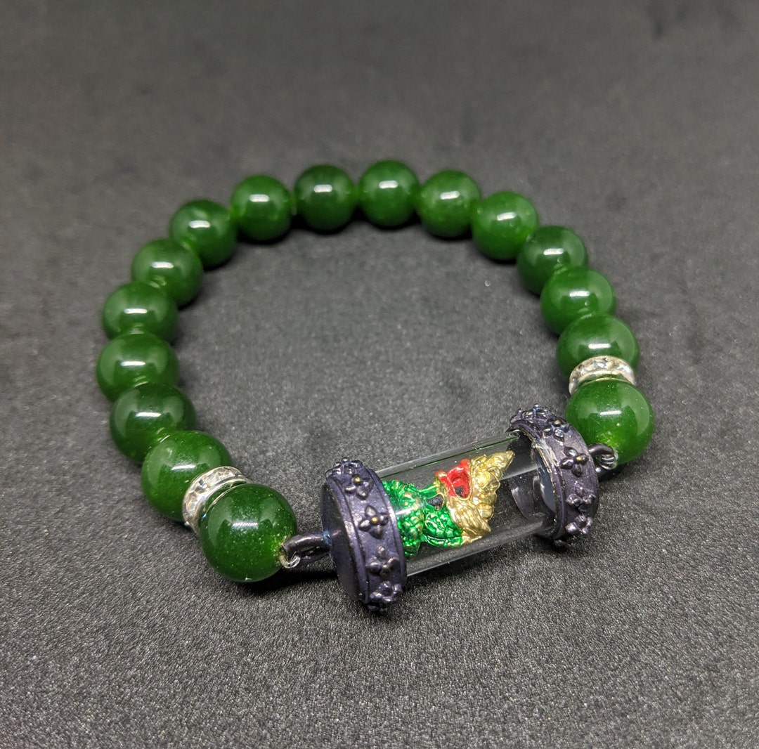 Rare Handmade Naga Snake Thai Amulet With Crystal Bracelet - Blessed by ...