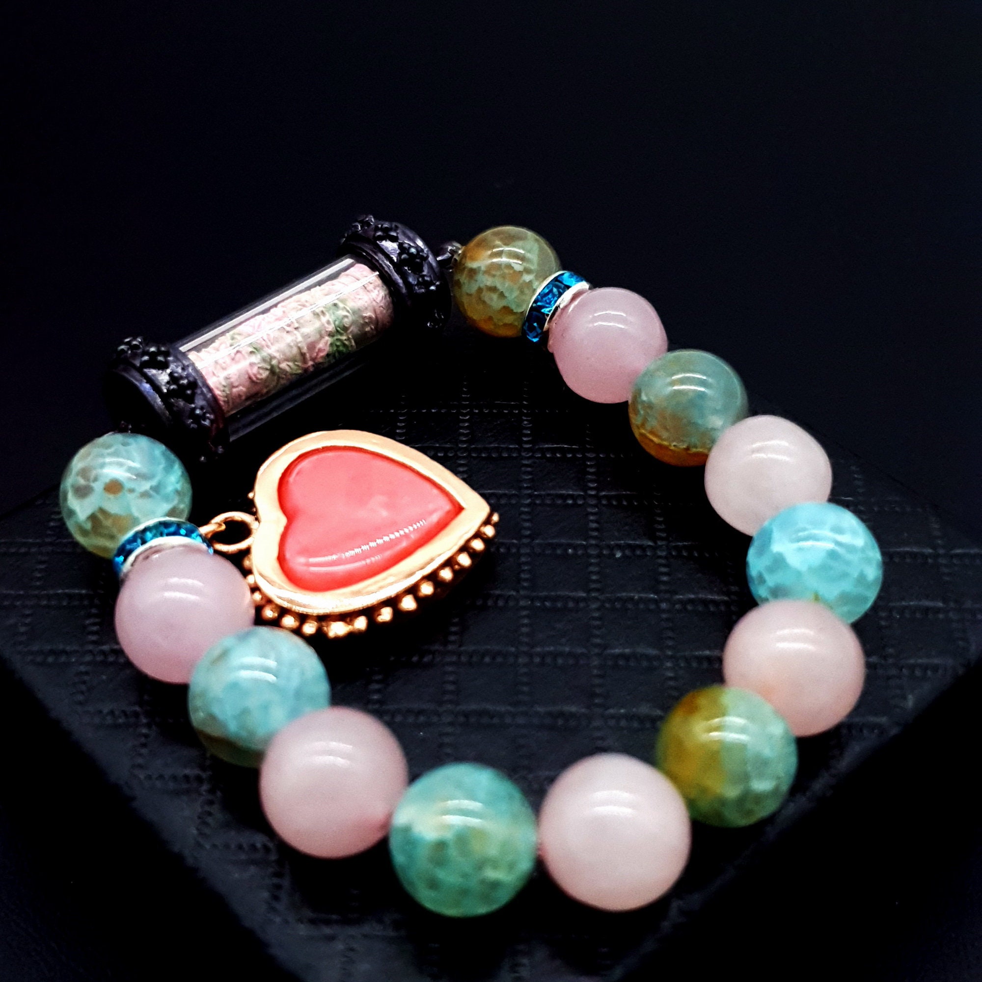 Rare Thai Multi-colour Carved Amulet With Heart Charm Amulet With ...