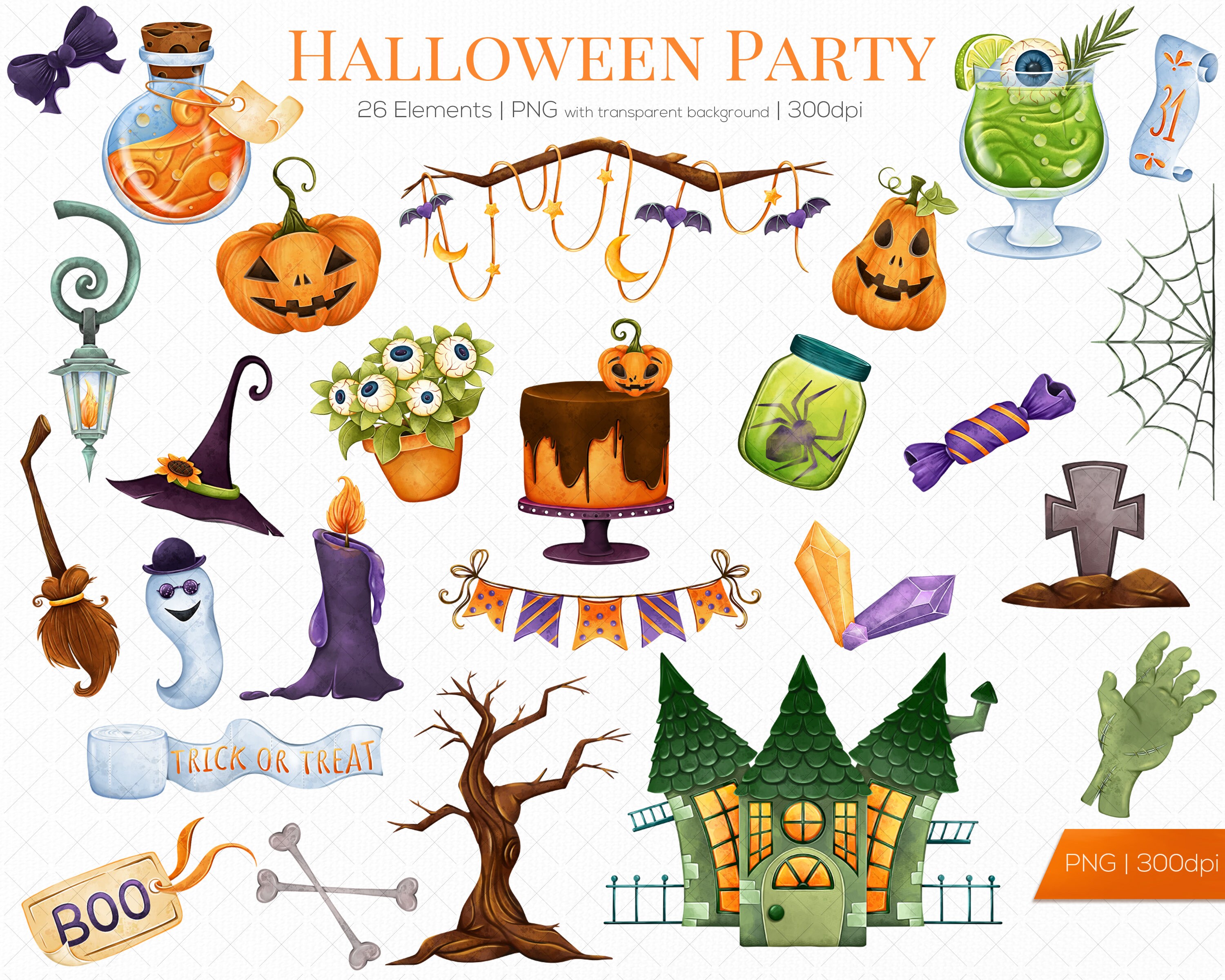 Halloween Clipart Cute Halloween Ghost Clipart Mystic - Etsy