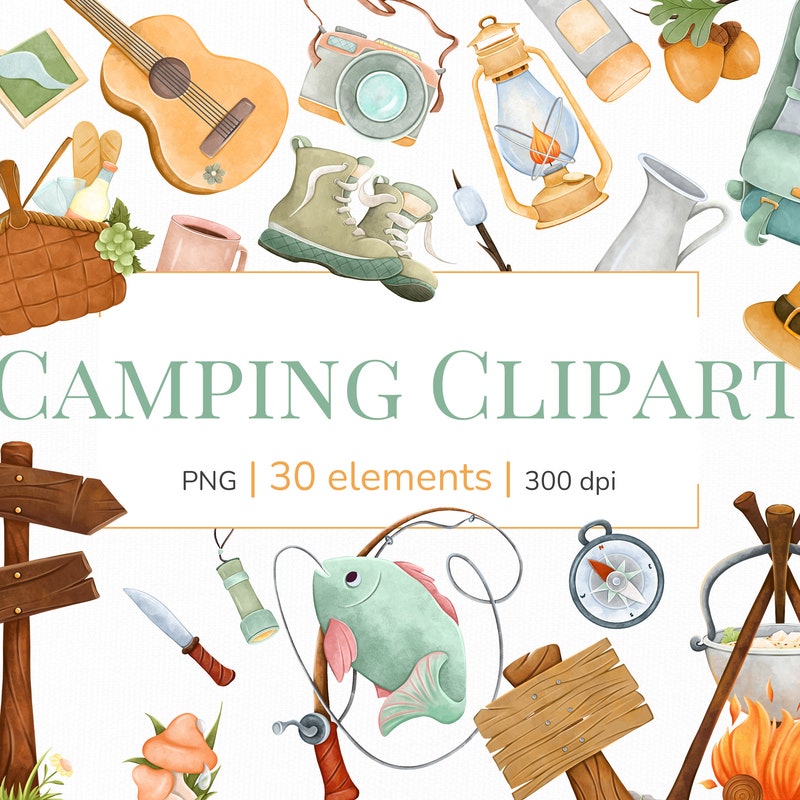 Camping Clipart - Etsy