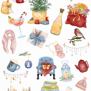 Christmas Clipart Winter Clipart Holiday Clipart PNG Watercolor ...