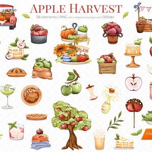 Apple Clipart | Watercolor Apple Clipart | Fall Clipart | Thanksgiving ...