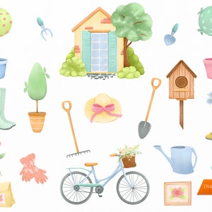 Garden Clipart Bundle | Gardening Clip Art | Spring Clipart | Potted ...
