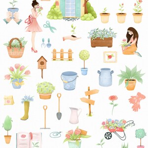 Garden Clipart Bundle | Gardening Clip Art | Spring Clipart | Potted ...