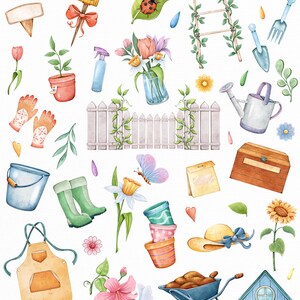 Gardening Clipart | Spring Clip Art | Farmhouse Clipart | Flower ...