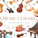 Music Clipart Png Digital Watercolor Musical Instruments - Etsy