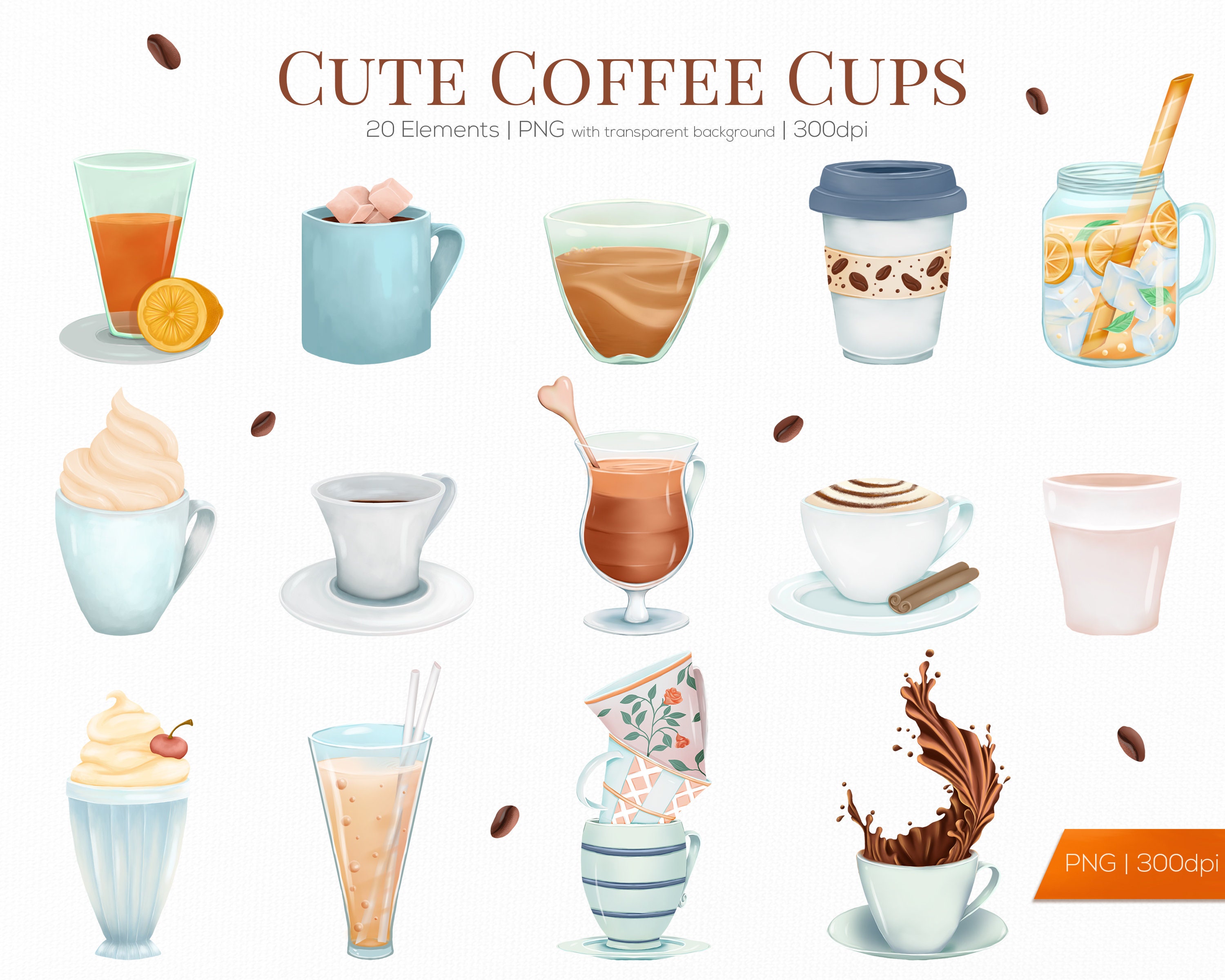 Coffee Clipart Coffee Mug Clipart Coffee Cup Clip Art | Etsy