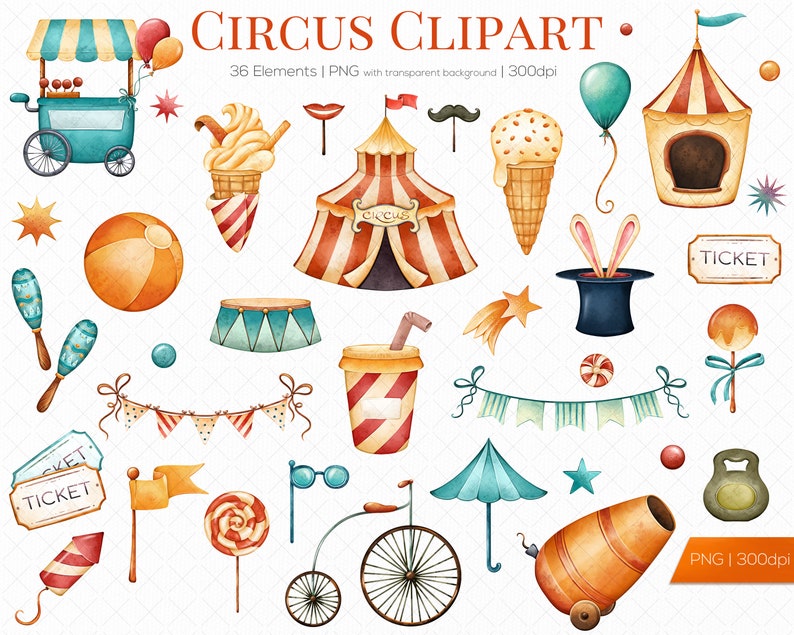 Circus Clipart Cute Kids Clipart Carnival Clipart - Etsy