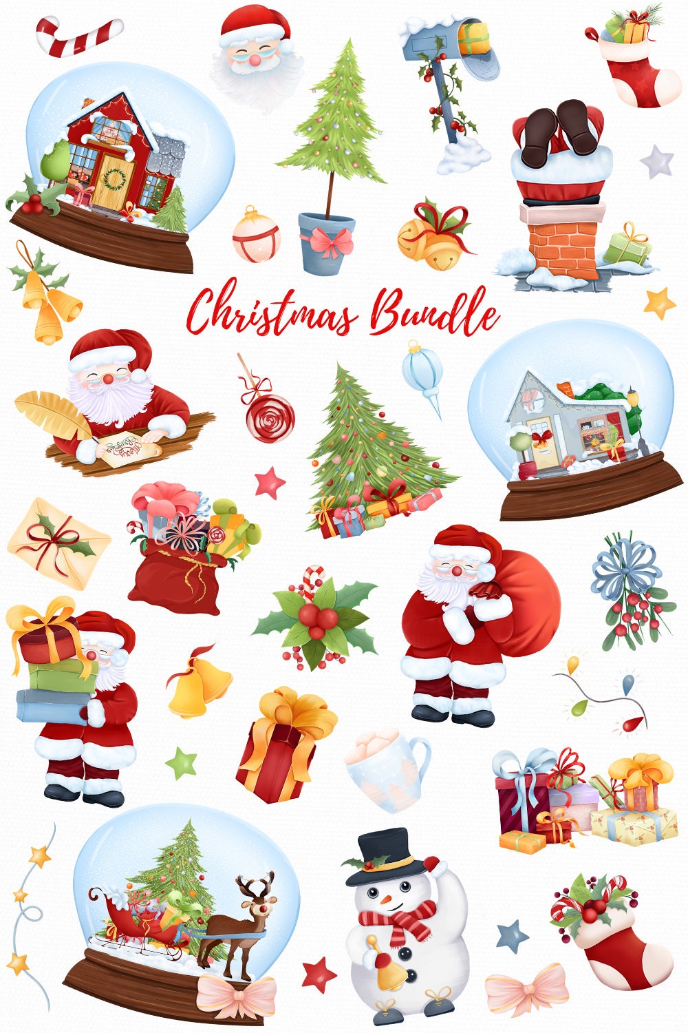 Christmas Clipart Bundle Holiday Clip Art Cute Christmas | Etsy