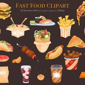 Fastfood Clipart | Junk Food Clipart | Food Clip Art | Hamburger ...