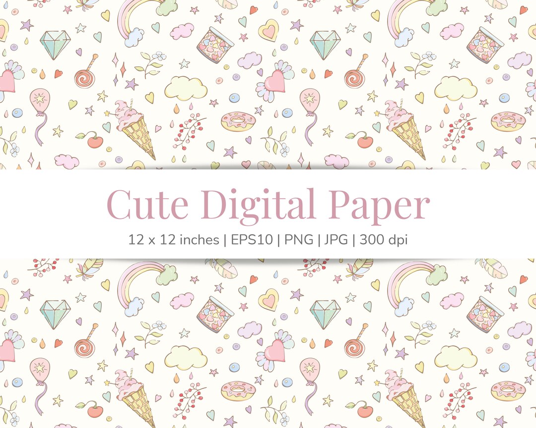 Baby Shower Digital Paper | Cute Digital Paper | Seamless Children ...