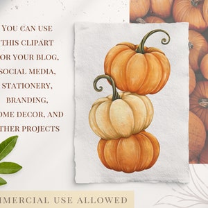 Pumpkin Spice Clipart | Watercolor Pumpkin Clipart | Fall Clipart ...