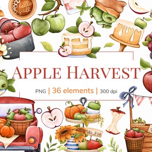 Apple Clipart | Watercolor Apple Clipart | Fall Clipart | Thanksgiving ...