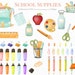 School Clip Art | Back to School Png | School Supplies | School Clipart ...