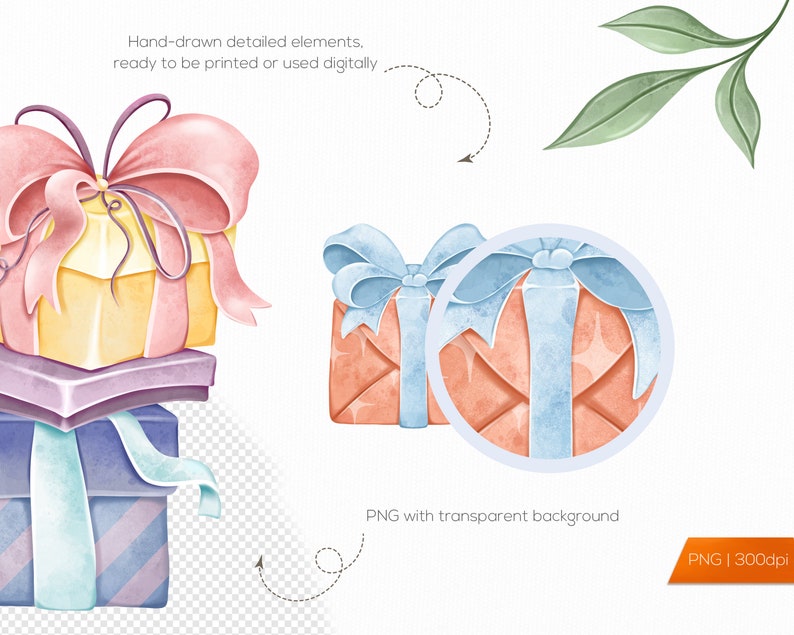 Christmas Clipart Gift Box Clipart Christmas Presents Png - Etsy