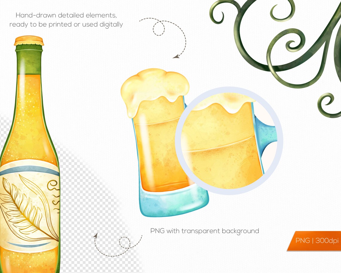 Beer Clipart Cute Drinks Clipart Alcohol Drink Clipart - Etsy