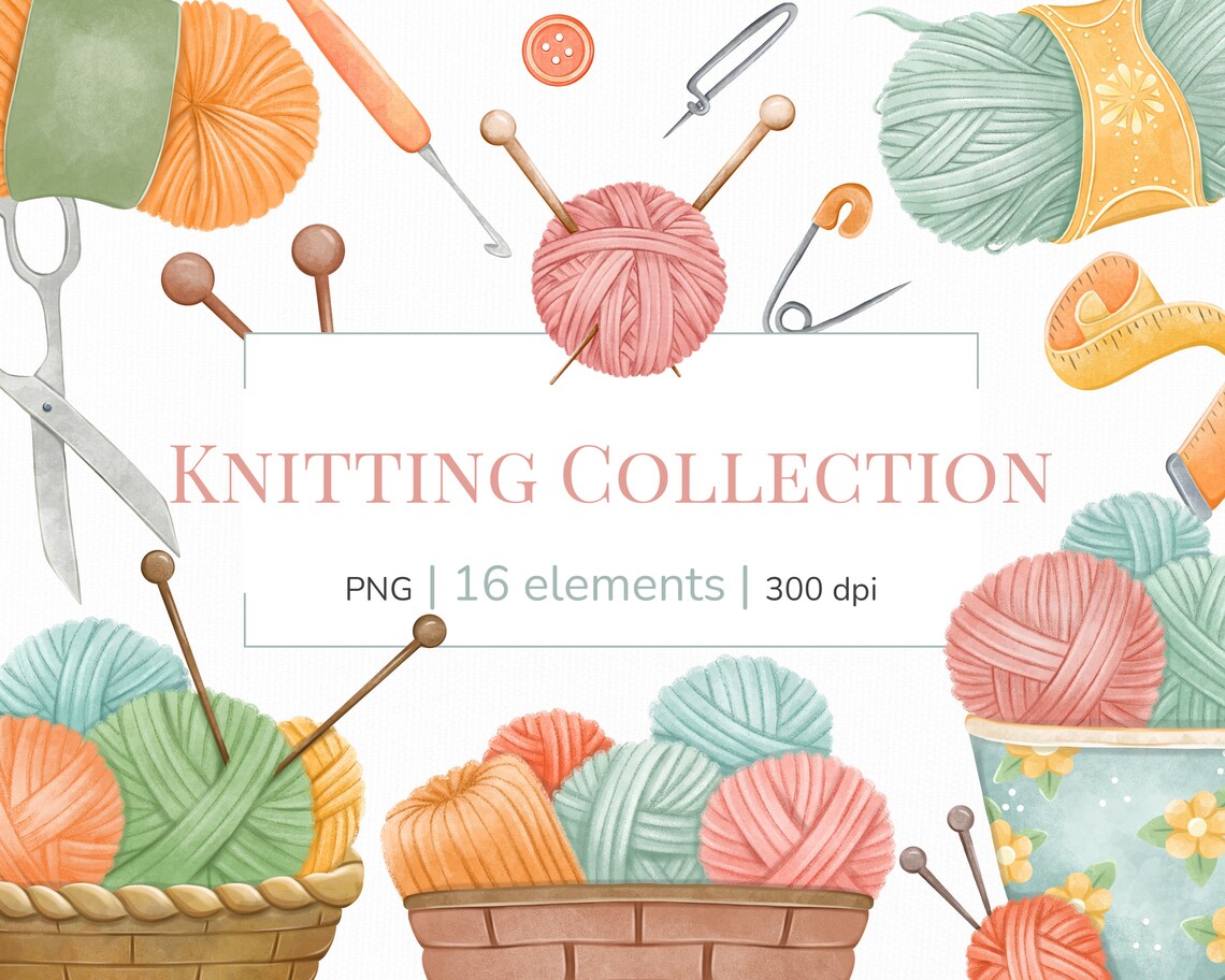 de clipart de tricot clipart au crochet Aiguilles à - Etsy Canada