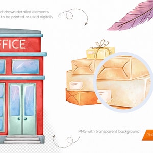 Mail Clipart Png Set | Post Office Clipart | Air Mail Clipart ...