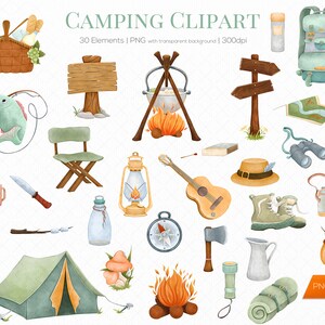 Camping Clipart | Summer Clipart | Travel Clipart | Camper Clipart ...