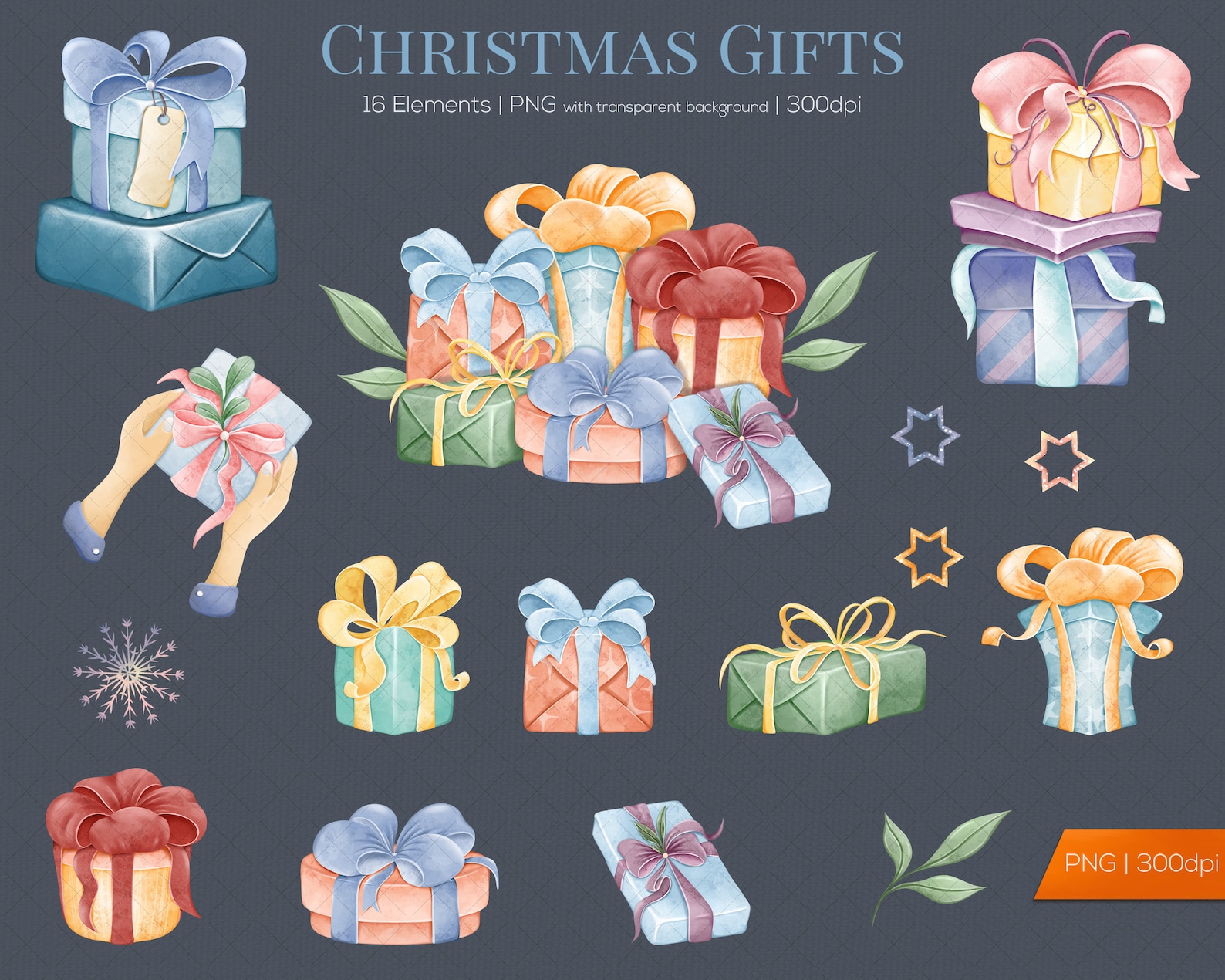 Christmas Clipart Gift Box Clipart Christmas Presents Png - Etsy