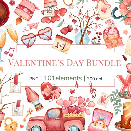 Love Clipart Valentines Day PNG Clip Art Digital Download - Etsy