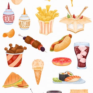 Fastfood Clipart | Junk Food Clipart | Food Clip Art | Hamburger ...