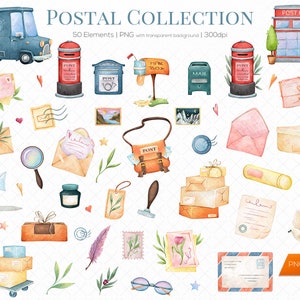 Mail Clipart Png Set | Post Office Clipart | Air Mail Clipart ...