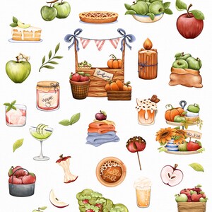 Apple Clipart | Watercolor Apple Clipart | Fall Clipart | Thanksgiving ...
