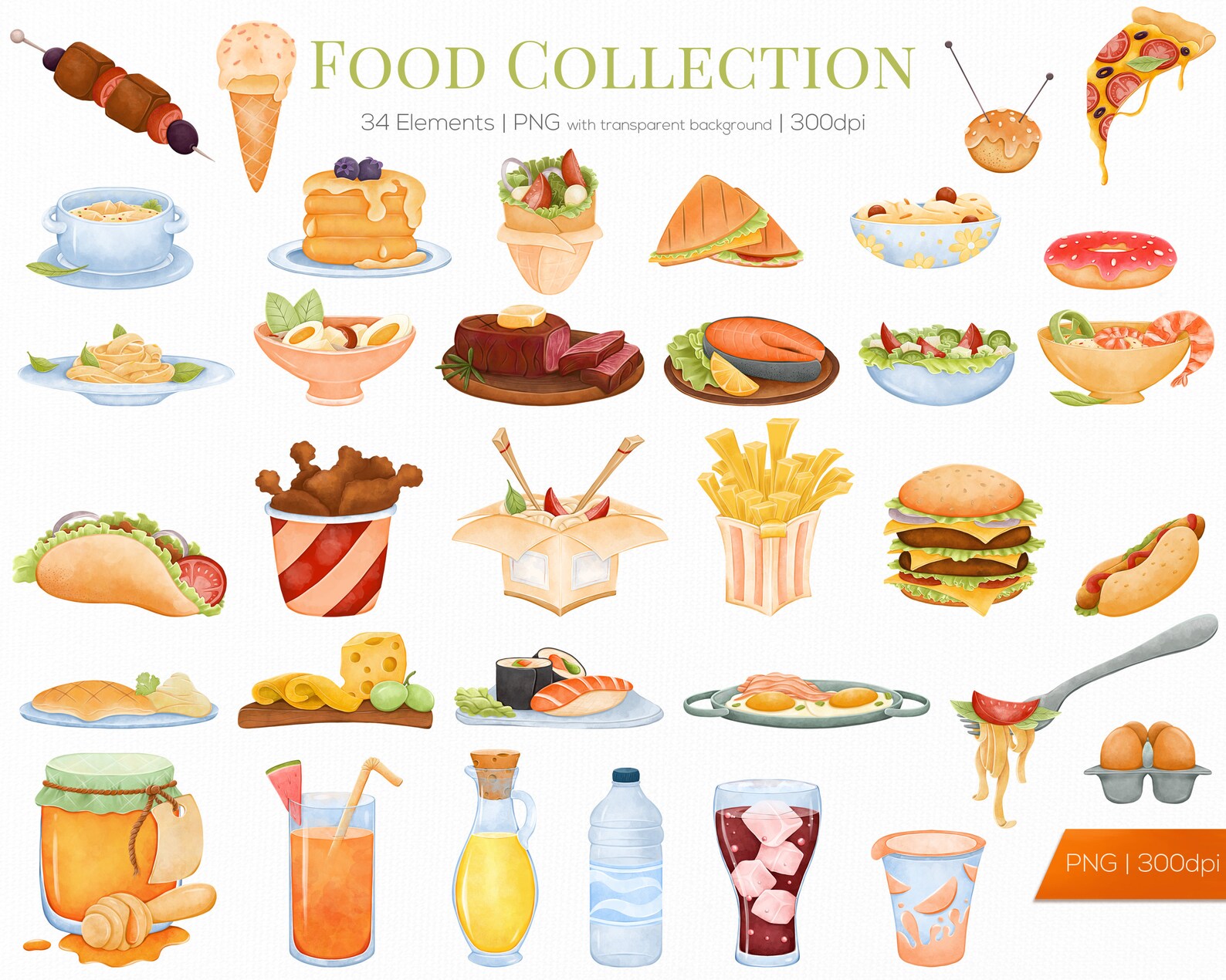 Food Clipart Bundle Junk Food Clipart Fast Food | Etsy Canada