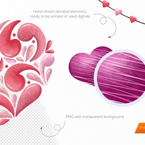 Valentine PNG | Pink Heart Clipart | Valentines Watercolor Hearts ...