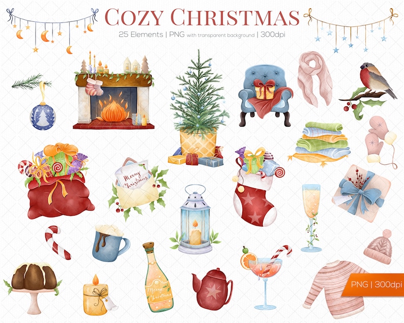 Christmas Clipart Winter Clipart Holiday Clipart PNG - Etsy