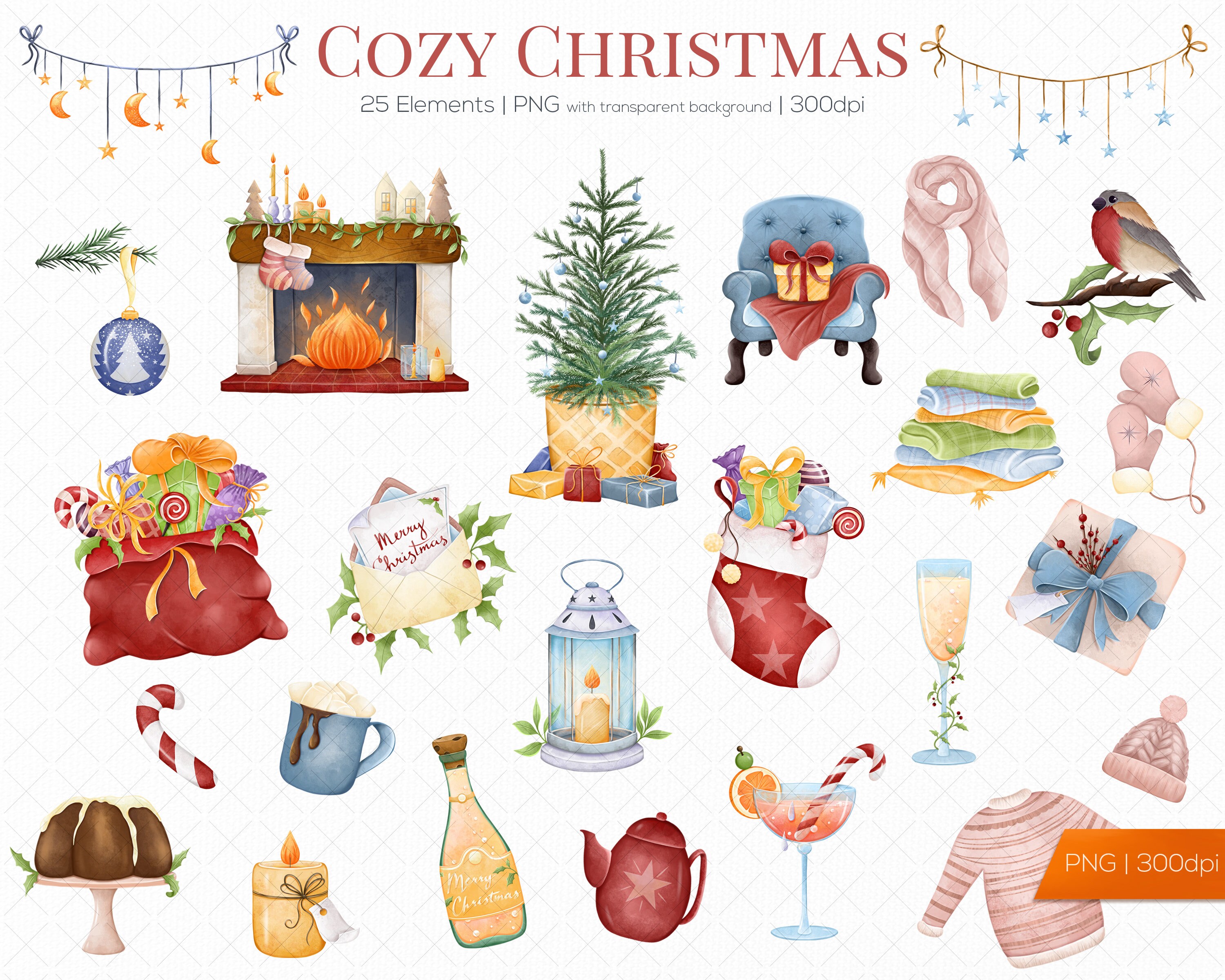 Christmas Clipart Winter Clipart Holiday Clipart PNG - Etsy