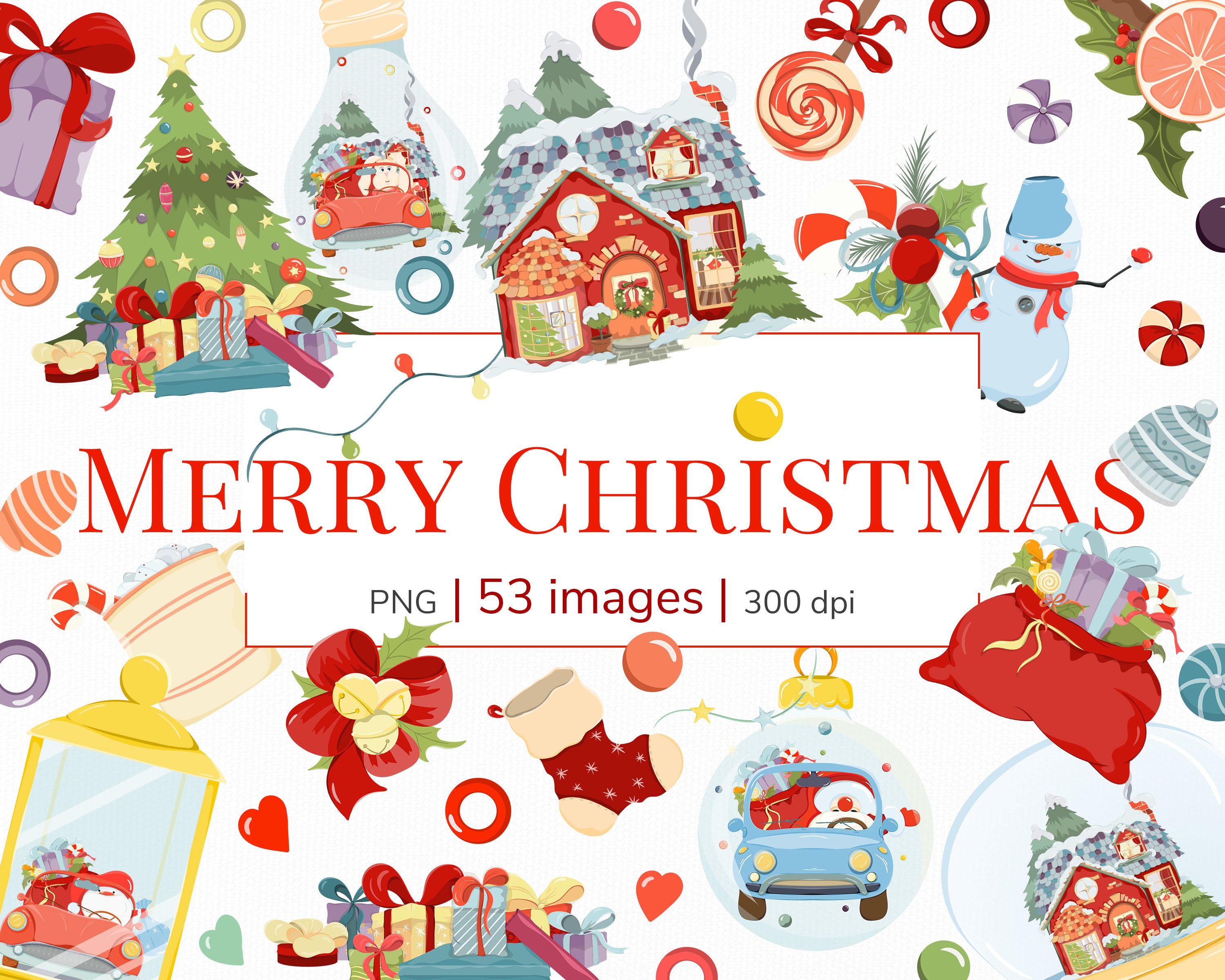 Christmas Clip Art. Holiday Clipart. Christmas Clipart. - Etsy