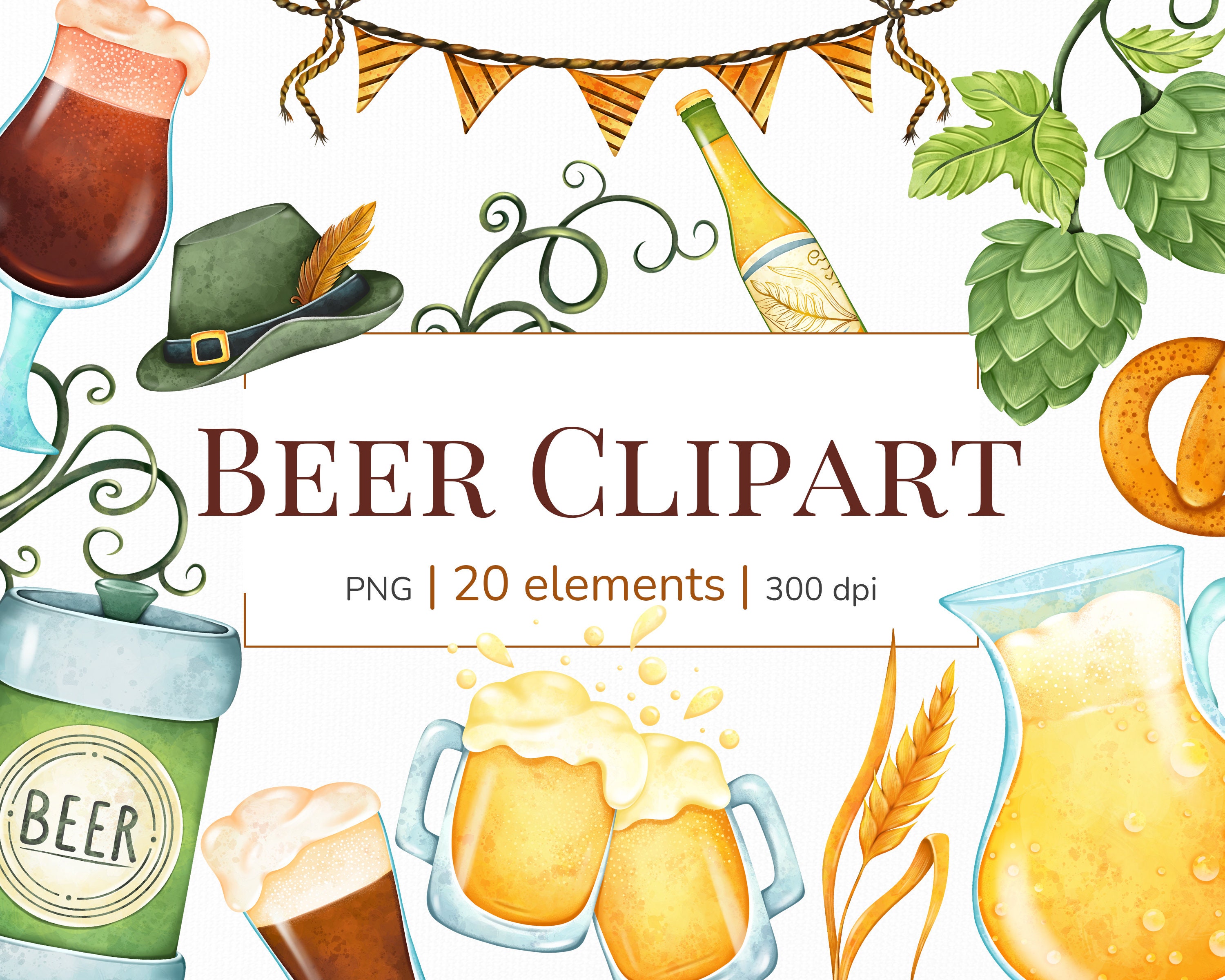 Beer Clipart Cute Drinks Clipart Alcohol Drink Clipart - Etsy