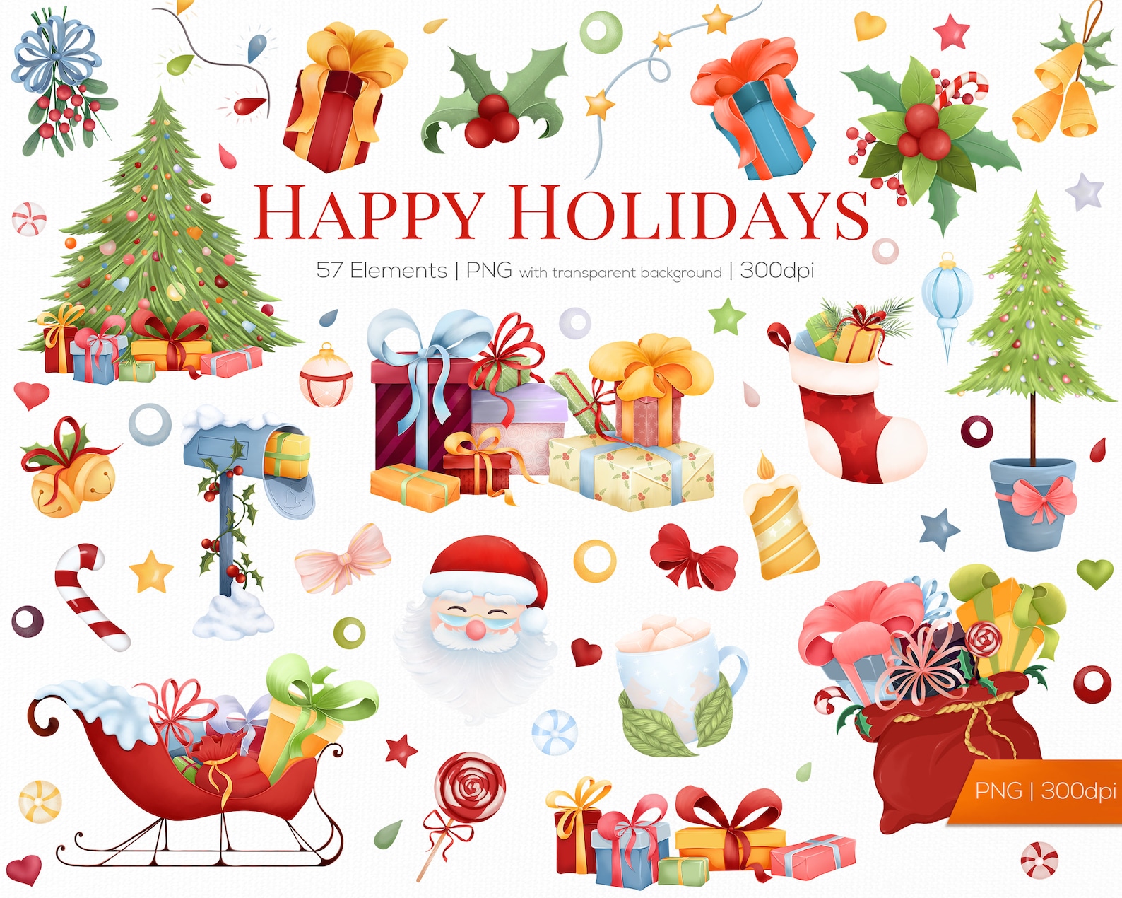 Christmas Clip Art Holiday Clipart Christmas Clipart - Etsy