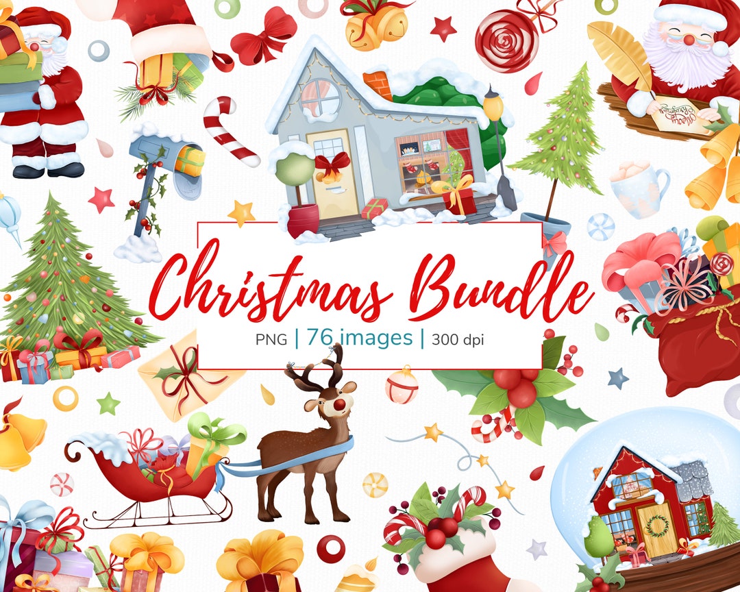 Christmas Clipart Bundle | Holiday Clip Art | Cute Christmas Clip Art ...