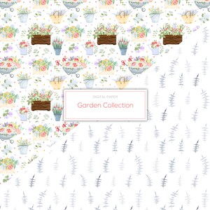 Garden Digital Paper. Spring Digital Paper. Floral Pattern Background ...
