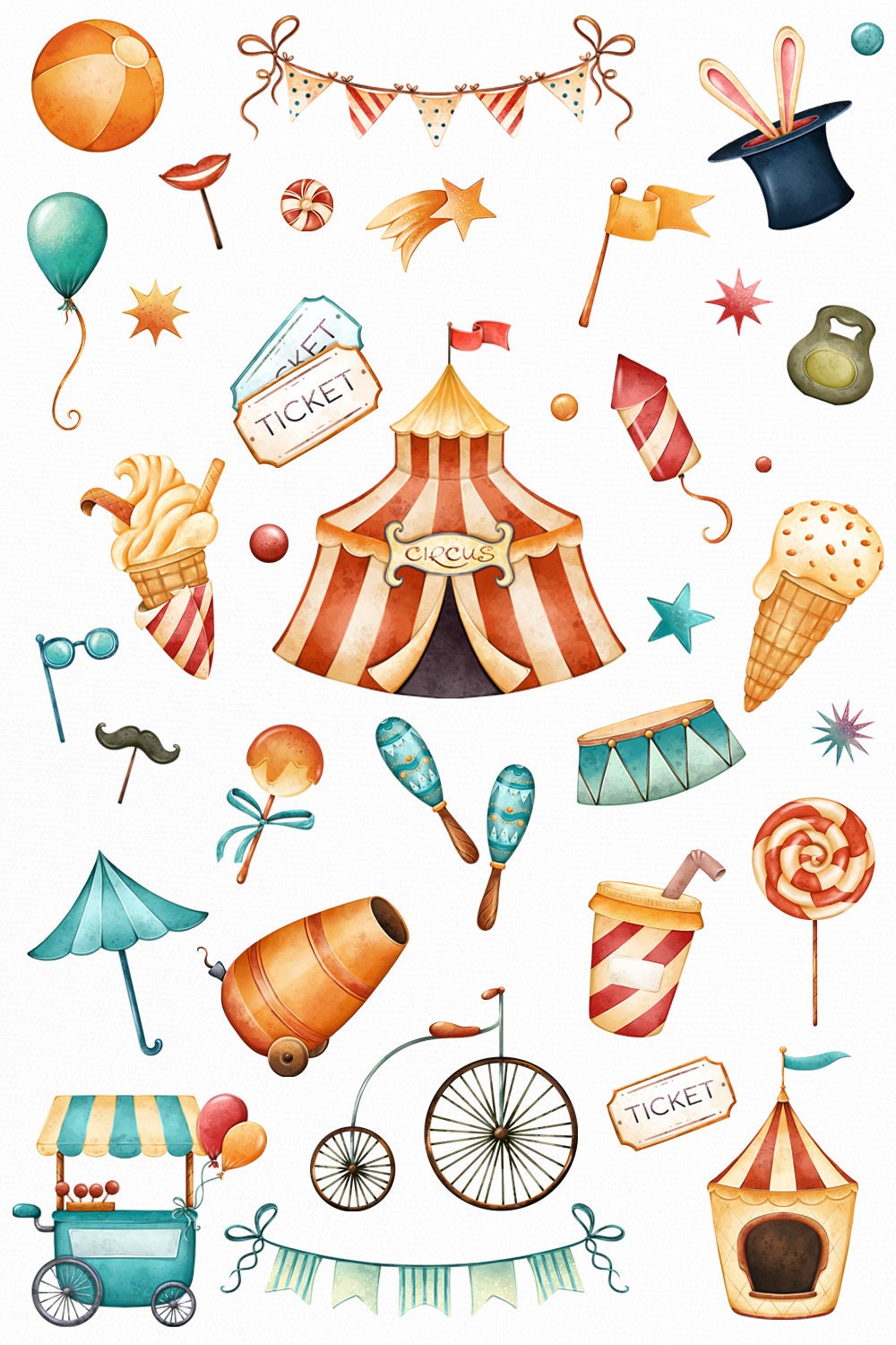 Circus Clipart Cute Kids Clipart Carnival Clipart - Etsy