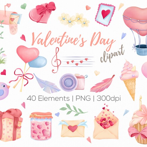 Valentine Png Clipart Digital Downloadvalentines Day Png - Etsy