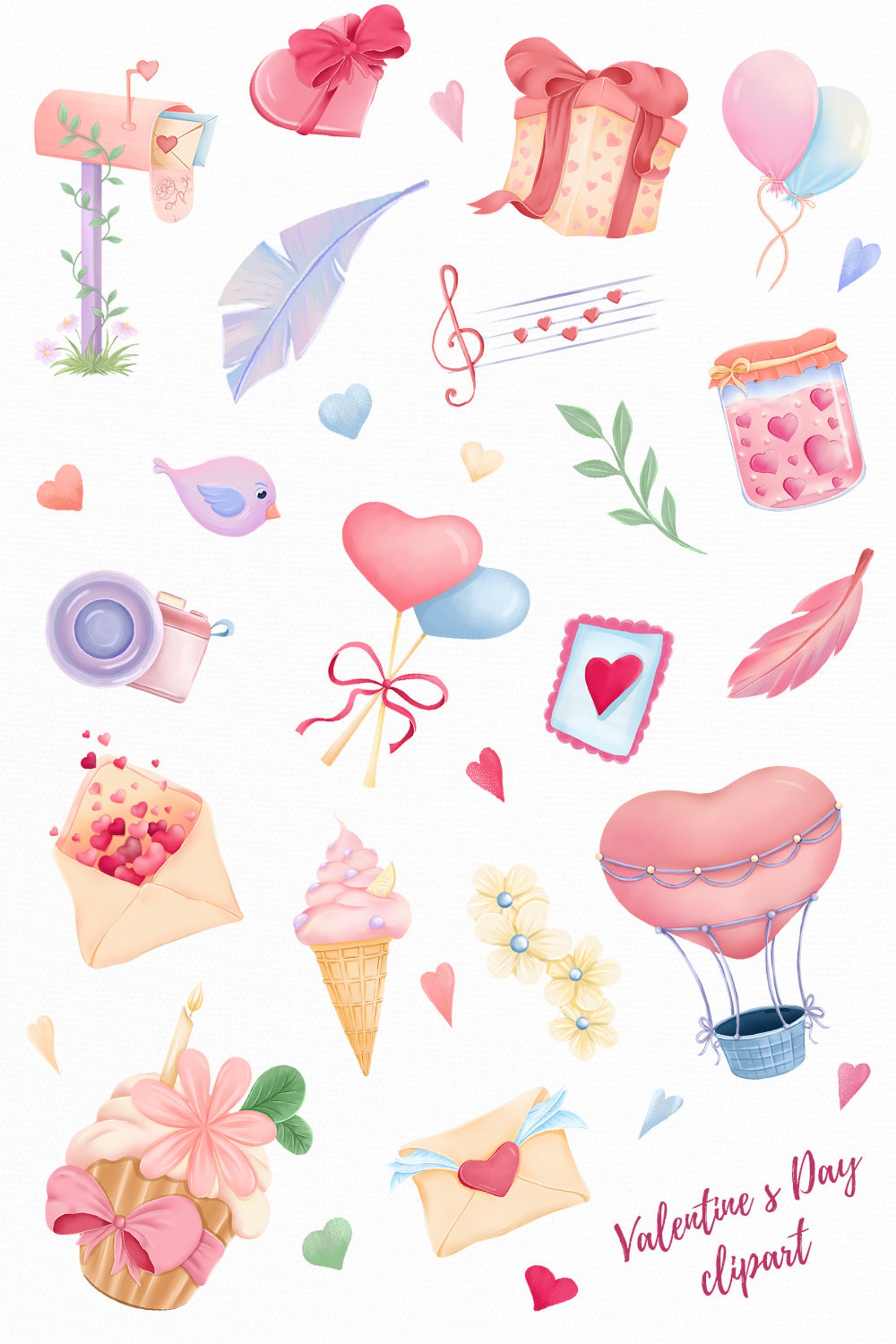 Valentines Day Clipart Valentine Clipart Cute Love Clipart - Etsy