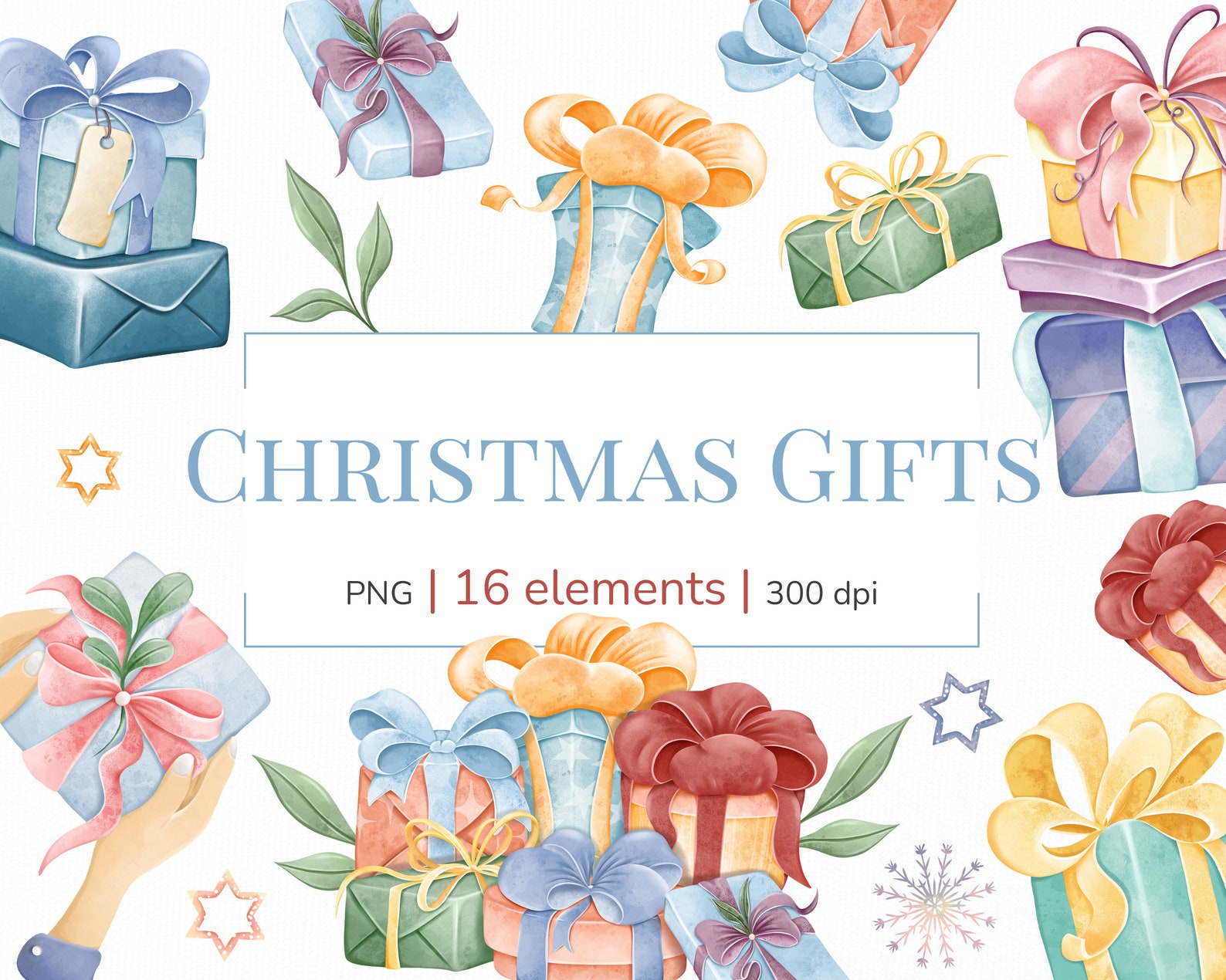 Christmas Clipart Gift Box Clipart Christmas Presents Png - Etsy