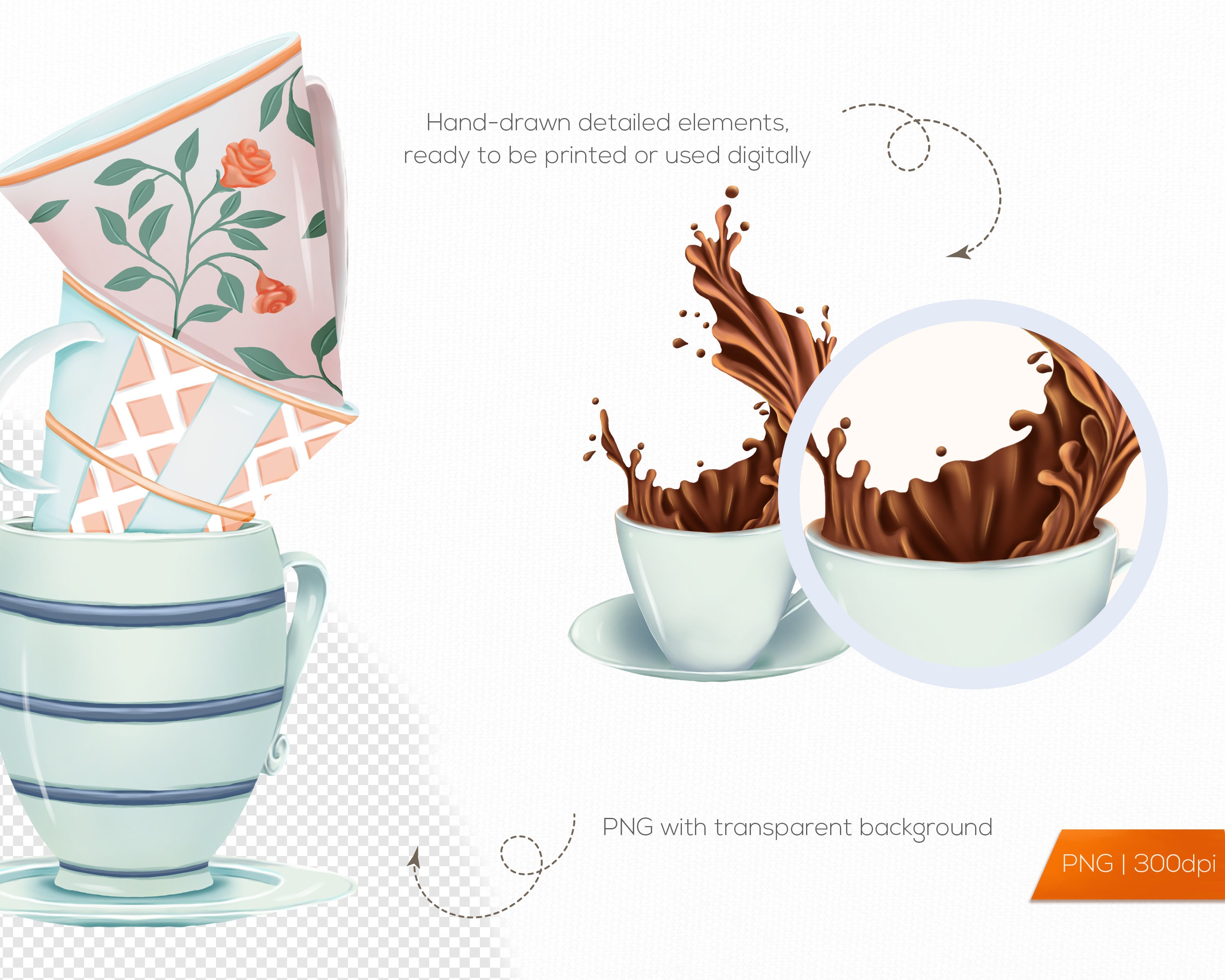 Coffee Clipart Coffee Mug Clipart Coffee Cup Clip Art - Etsy