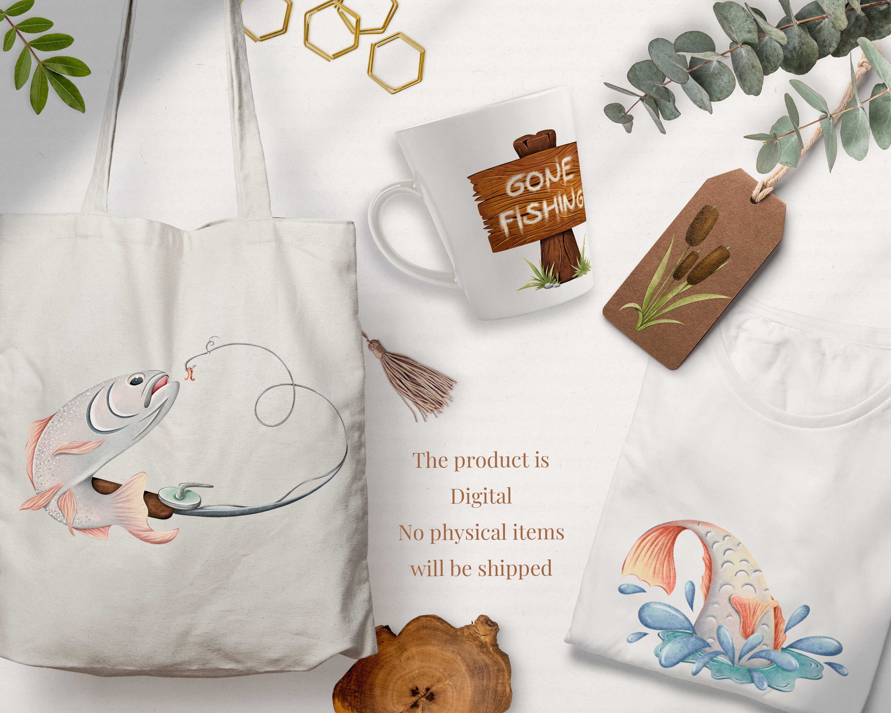 Fishing Clipart Camping Clip Art Watercolor Fishing - Etsy