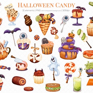 Halloween Clipart Cute Halloween Ghost Clipart Halloween Candy Clipart ...